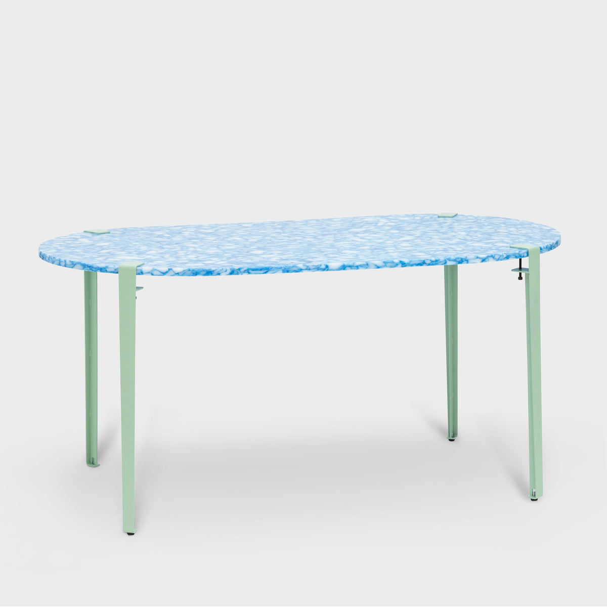 Pill Shaped Dining Table - Recycled Plastic - Clamp Legs